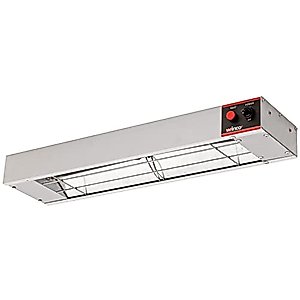 Winco ESH-24, 24″ Electric Strip Heater, 500W, 4.2A, Commercial Grade Infrared Food Warmer, Pass-Through Stations Heating Silver