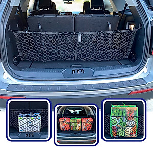 Envelope Style Trunk Mesh Cargo Net for Ford Explorer Base ST XLT 2020-2023 - Car Accessories - Premium Trunk Organizers and Storage - Cargo Net for SUV - Vehicle Carrier Organizer for Ford Explorer
