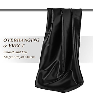 Satin Fabric by The Yard, 60 Inch Wide Black Satin Fabric Shiny & Silky Lining Fabric Satin Cloth Fabric for Wedding Dress, Clothing Making, DIY Crafts, Table Cover, Sewing(Black)