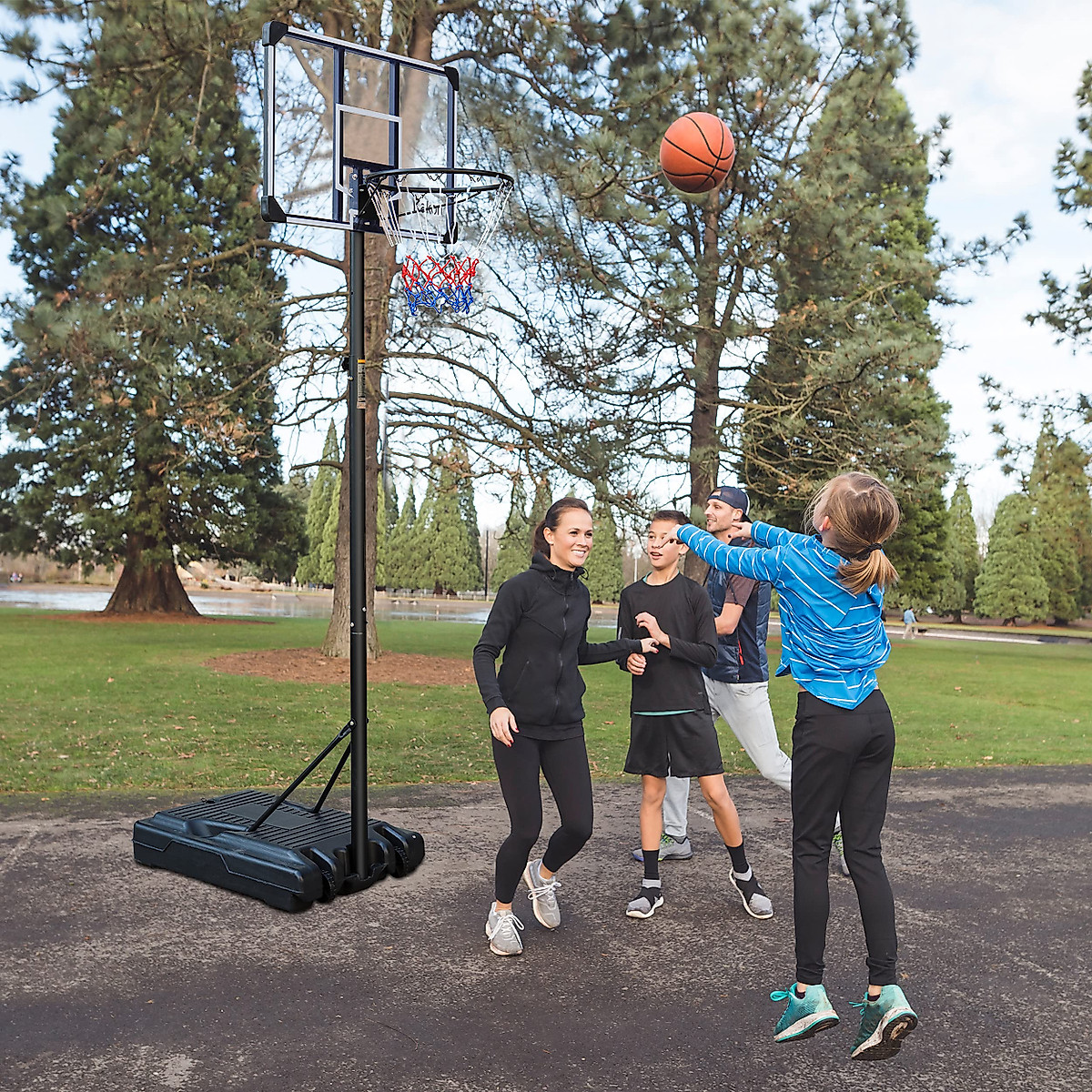 Rakon Portable Basketball Hoops & Goals Basketball System with 35.4 Inch Backboard, Height Adjustable 6.2ft -8.5ft for Adult Youth Teenagers Indoor Outdoor Use