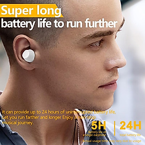 BD&M Wireless Earbuds, Bluetooth Headphones, TWS Earphones in-Ear Ear Buds Built in Mic Headset Premium Sound with Deep Bass for Workout, Gaming Sports, Work, Running, Gym