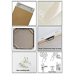 AWLXPHY Decor Abstract Canvas Wall Art Red Black Grey for Living Room Decor 5 Pieces Framed Painting Modern Simple Circle Round Line HD Print Artworks Giclee(White, W40 x H20)