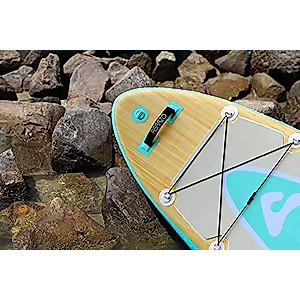 Abrazo Namaste Yoga Inflatable Stand Up Paddle Board for Adults - with Non-Slip Yoga Mat Surface, Includes SUP Accessories: Paddle, Patch Repair Kit, Hand Pump, SUP Leash, and SUP Backpack