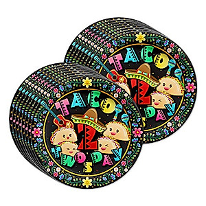 Taco Twosday 2nd Birthday Party Supplies Set Plates Napkins Cups Tableware Kit for 16