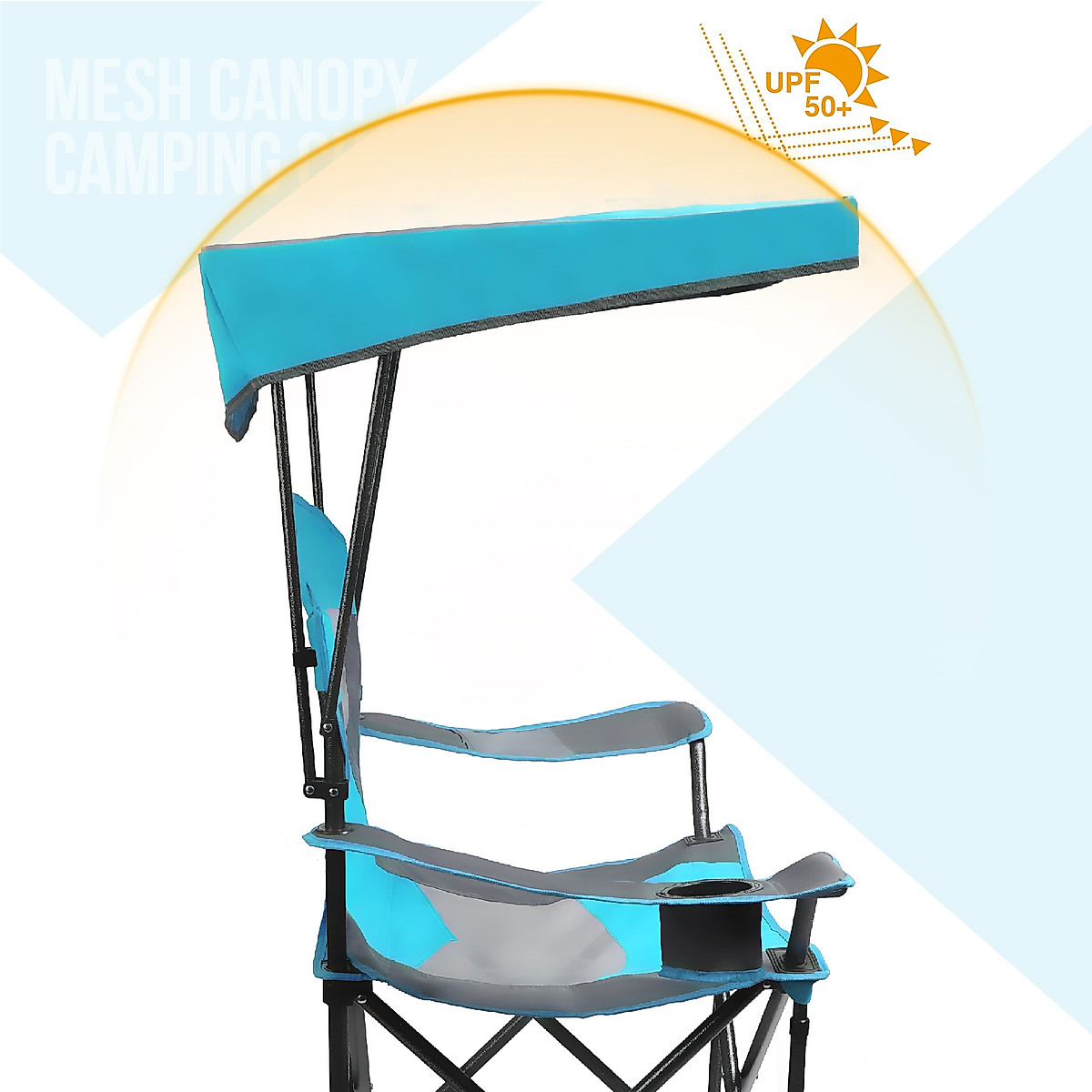 ALPHA CAMP Mesh Canopy Chair Folding Camping Chair - Royal Blue