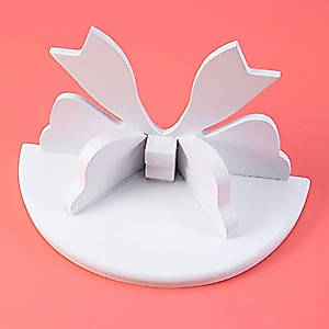 Operitacx Wood Floating Shelf Wall Mount Wood Floating Shelves Bowknot Shaped Wall Shelves Flower Pot Wall Rack Planter Display Holder for Bedroom Nursery Living Room Wall Decor Wooden Floating Shelf