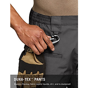CQR Men's Tactical Pants, Water Resistant Ripstop Cargo Pants, Lightweight EDC Work Hiking Pants, Outdoor Apparel, Duratex Charcoal, 34W x 30L