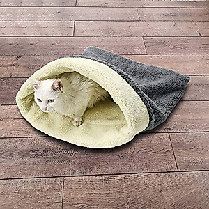 Cat Bed Cave Sleeping Bag, Pet Mat Self Warming Pad Sack for Cats and Small Dog
