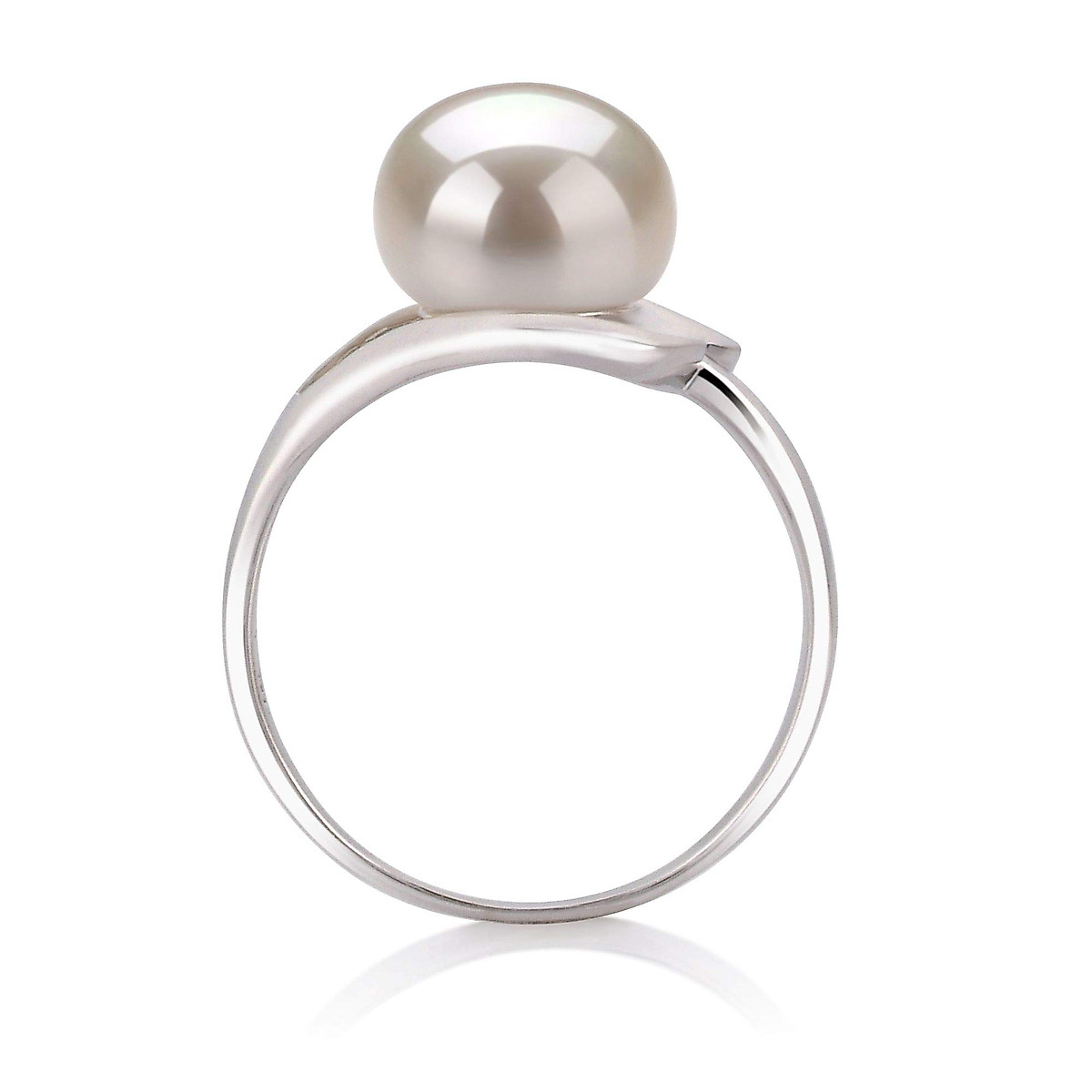 Sadie White 9-10mm AA Quality Freshwater 925 Sterling Silver Cultured Pearl Ring For Women - Size-7