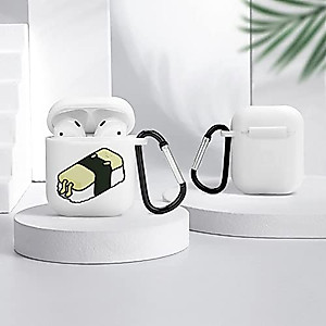 Cute Egg Sushi Silicone AirPods Case Protective Cover Compatible with AirPods 2 & 1 with Keychain