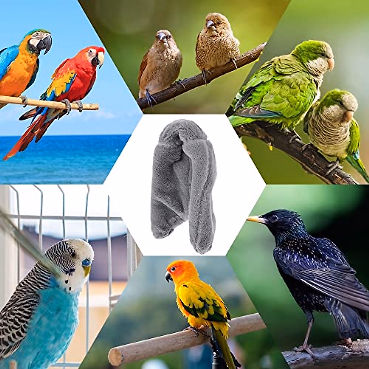 DONGKER Corner Fleece Bird Blanket, Warm Parrot Cuddle Nest Hanging Toy Comfort Parrot Cage Snuggle Hut for Parakeet Cockatiel Pigeon Parrots Cockatiels