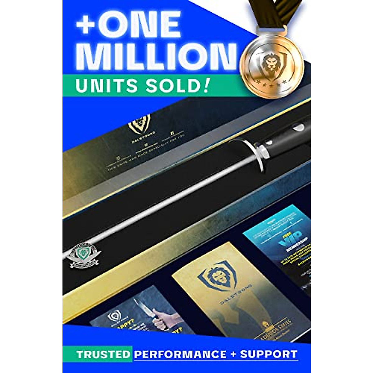 Dalstrong Honing Steel - 10" Rod - Gladiator Series Elite - HC Stainless Steel - G10 Garolite Handle - NSF Certified