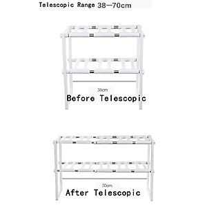 Under Sink Organizers and Storage Shelf,Expandable Cabinet Shelf Organizer Rack for Bedroom Bathroom Storage,Space-Saving Pot Lid Organizer