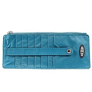 Big Skinny Women's Jaguar Credit Card Slim Wallet, Holds Up to 25 Cards, Ocean Blue , 3.5" X 7.6"