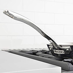 Viking Culinary Contemporary 3-Ply Stainless Steel Fry Pan, 8 Inch, Ergonomic Stay-Cool Handle, Dishwasher, Oven Safe, Works on All Cooktops including Induction