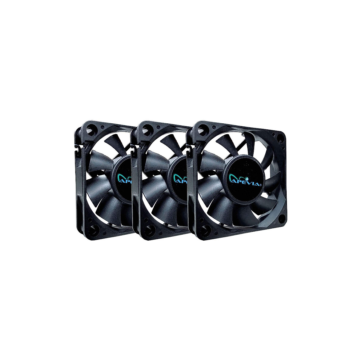 Apevia CF6015S-3 (3 Pk) 60mm x 60mm x15mm Black Case Fan W/4PIN Molex + 3PIN Motherboard Adapter