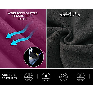 Little Donkey Andy Women’s Winter Hiking Ski Snowboarding Pants, Softshell Pants, Fleece Lined and Water Repellant Purple M