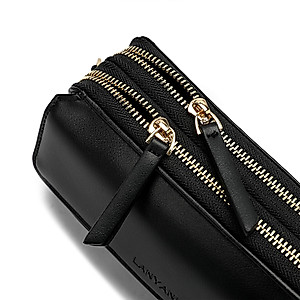 Women Crossbody Wallet RFID Blocking Cell Phone wristlet Purse with shoulder strap Ladies small cross body bag (Black)