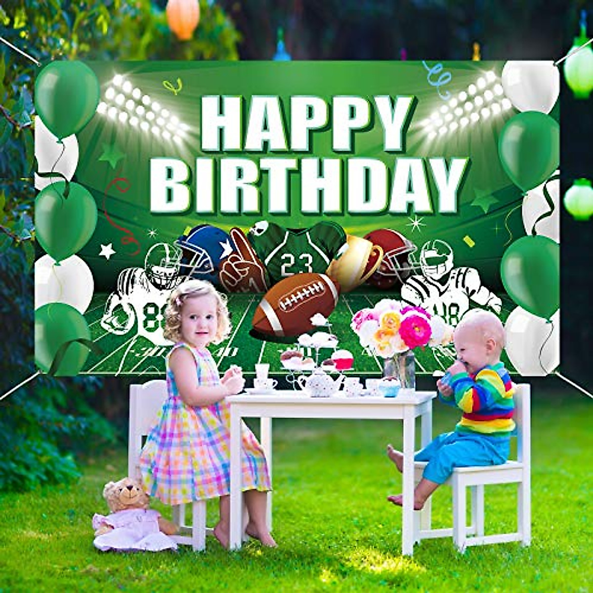 Football Birthday Party Backdrop Decorations Football Birthday Banner Super Football Bowl Game Day Sports Fan Supplies Football Themed Boy Birthday Party Favors Photo Booth Props Wall Hanging