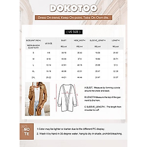 Dokotoo Long Cardigans for Ladies Open Front Lightweight Side Split Fall Knit Cute Womens Sweaters Fall 2023 with Pockets Trendy Clothing,Khaki Large