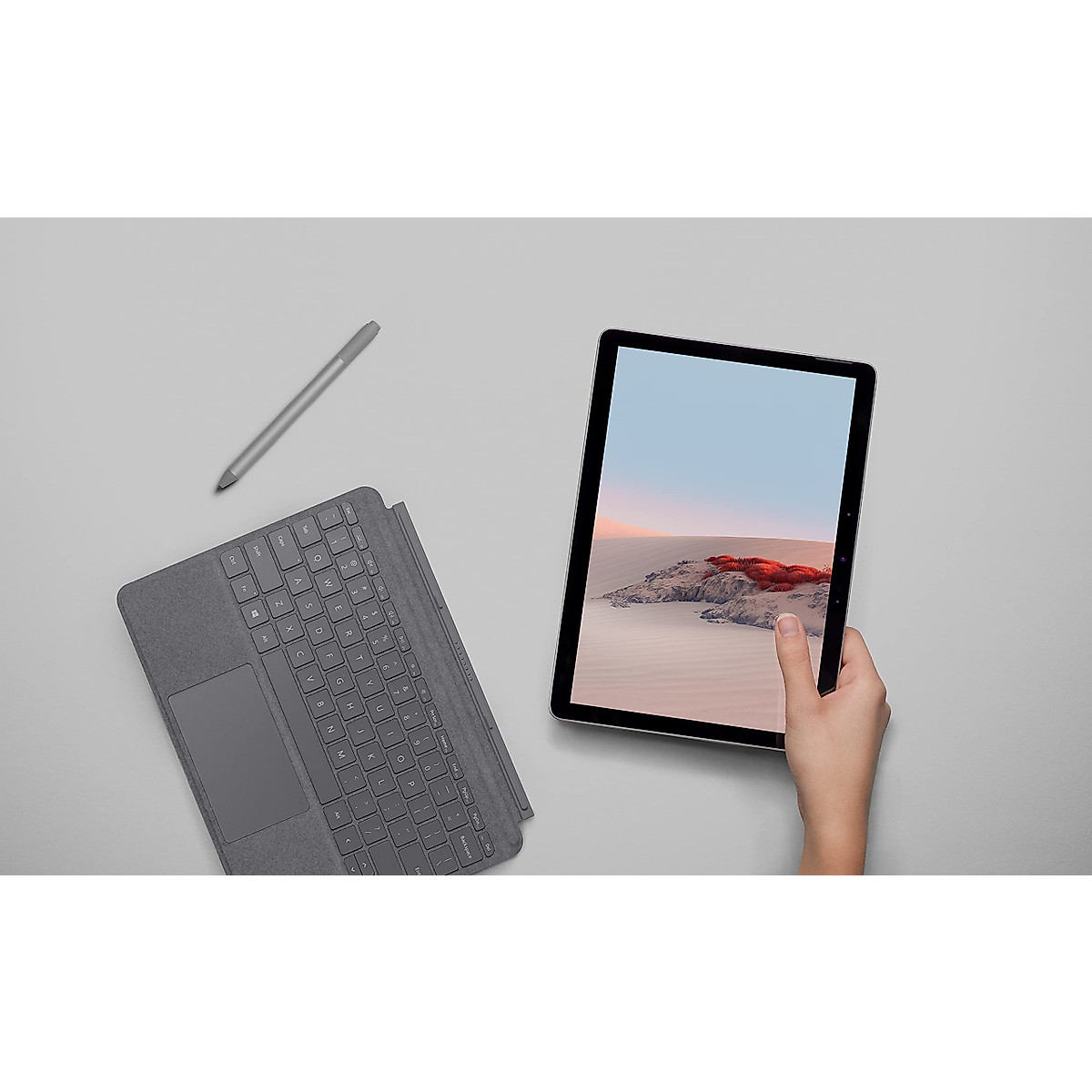 Microsoft Surface Go 2 10.5-Inch Tablet, WiFi, 4Gb Ram, 64Gb Emmc, Windows 10 Pro, Silver Bundled: GIZPRO 3 in 1 USB C to VGA HDMI DVI Adapter