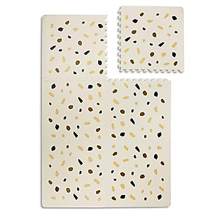 Stylish Baby Play Mat 72x48 Inches - 6 XXL Foam Floor Tiles for Kids Terazzo Design - 20% Thicker Playmat for Baby Crawling, Tummy Time, Playpen - Non-Toxic, Odorless Foam Play Mat for Floor