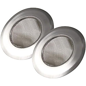 Stainless Steel Kitchen Sink Strainer Large Wide Rim 4.5" Set of 2