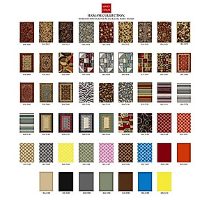 Rubber Backed Area Rug, 39 x 58 inch, Persian Medallion Carmine Red, Non Slip, Kitchen Rugs and Mats