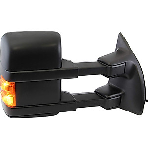 Kool Vue Right Power Heated Towing Door Mirror Compatible With Ford F-250 Super Duty 2008 With Signal Light Textured Crew Cab