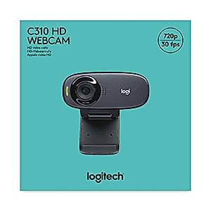 Logitech C310 Webcam - Black - USB 2.0-1 Pack(S)