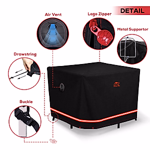 Turtle Life Patio Furniture Sets Cover, Heavy Duty Square Durable Waterproof Outdoor UV Resistant Anti-Fading Dining Table Chairs Furniture Cover, Black, 76"Lx76"W x 29"H