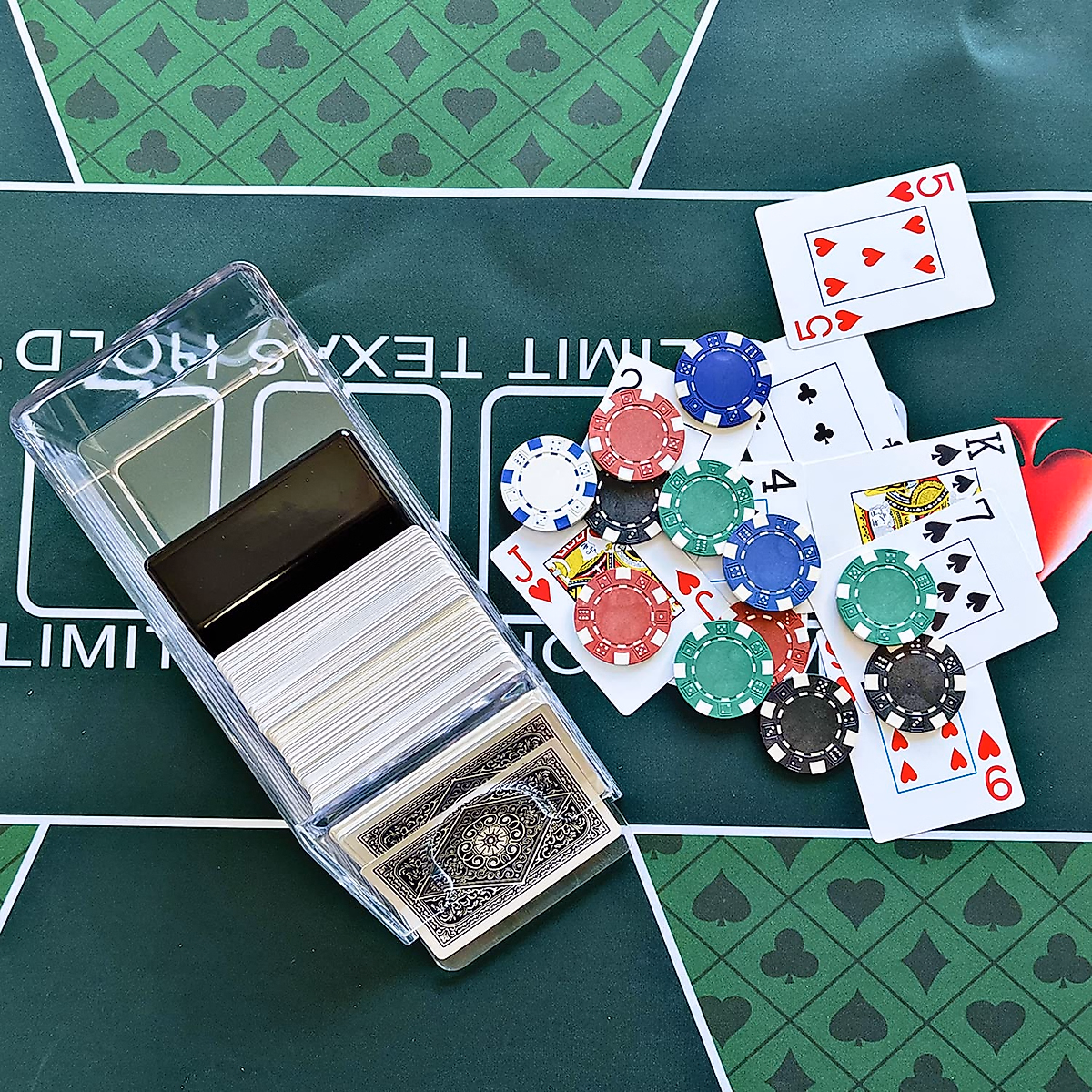 SEETOOOGAMES 4 Deck Clear Blackjack Dealing Shoe