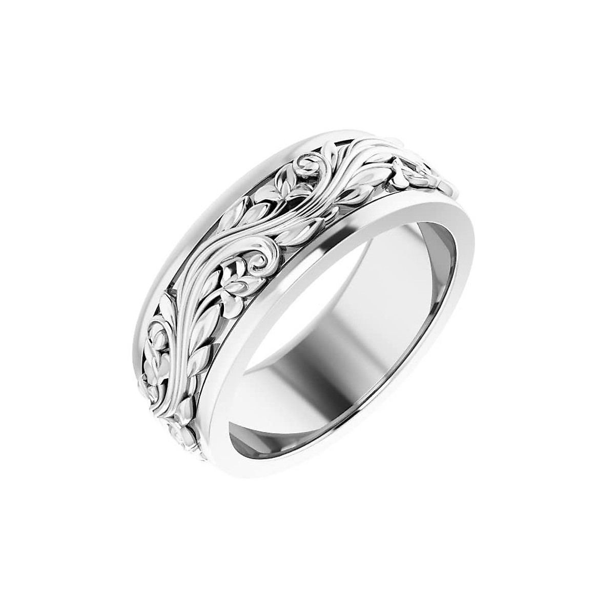 Bonyak Jewelry Sterling Silver 7mm Sculptural-Inspired Band Elegant, Size 7