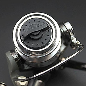 Outop Mini Ultra Smooth Lightweight Powerful Collapsible Handle Fishing Spinning Reel Black