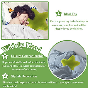 zhidiloveyou Star Pillow Plush Green, Stuffed Star Shaped Pillow Cute Toy for Kids, 15.7 inch