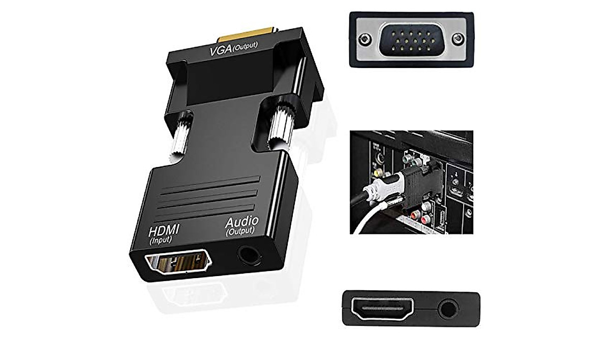 HDMI to VGA Adapter with Audio – Supports 1080P Full HD