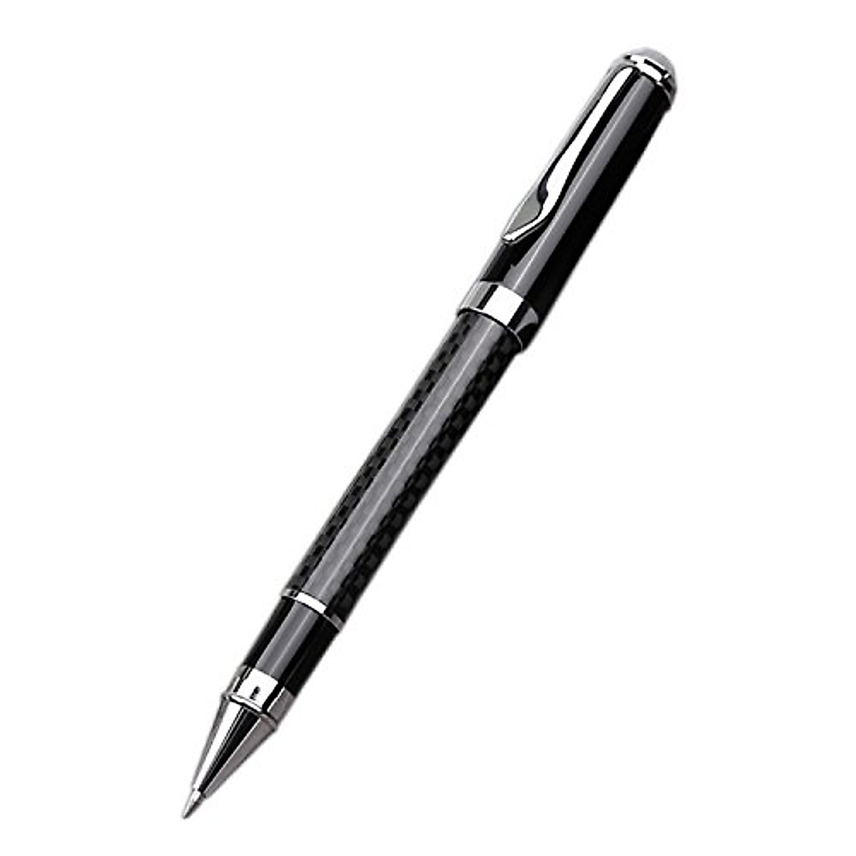 Business Ballpoint Pens Writing Set - Carbon Fiber Gel Pens Business Retractable Ballpoint Pen Smooth Writing Black Ink for Personal Signature, Office, Calligraphy, Executive Business Use-Pack of 2