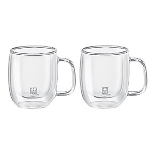 ZWILLING Glass J.A. Henckels Espresso Mug Set, White 2 Count (Pack of 1)
