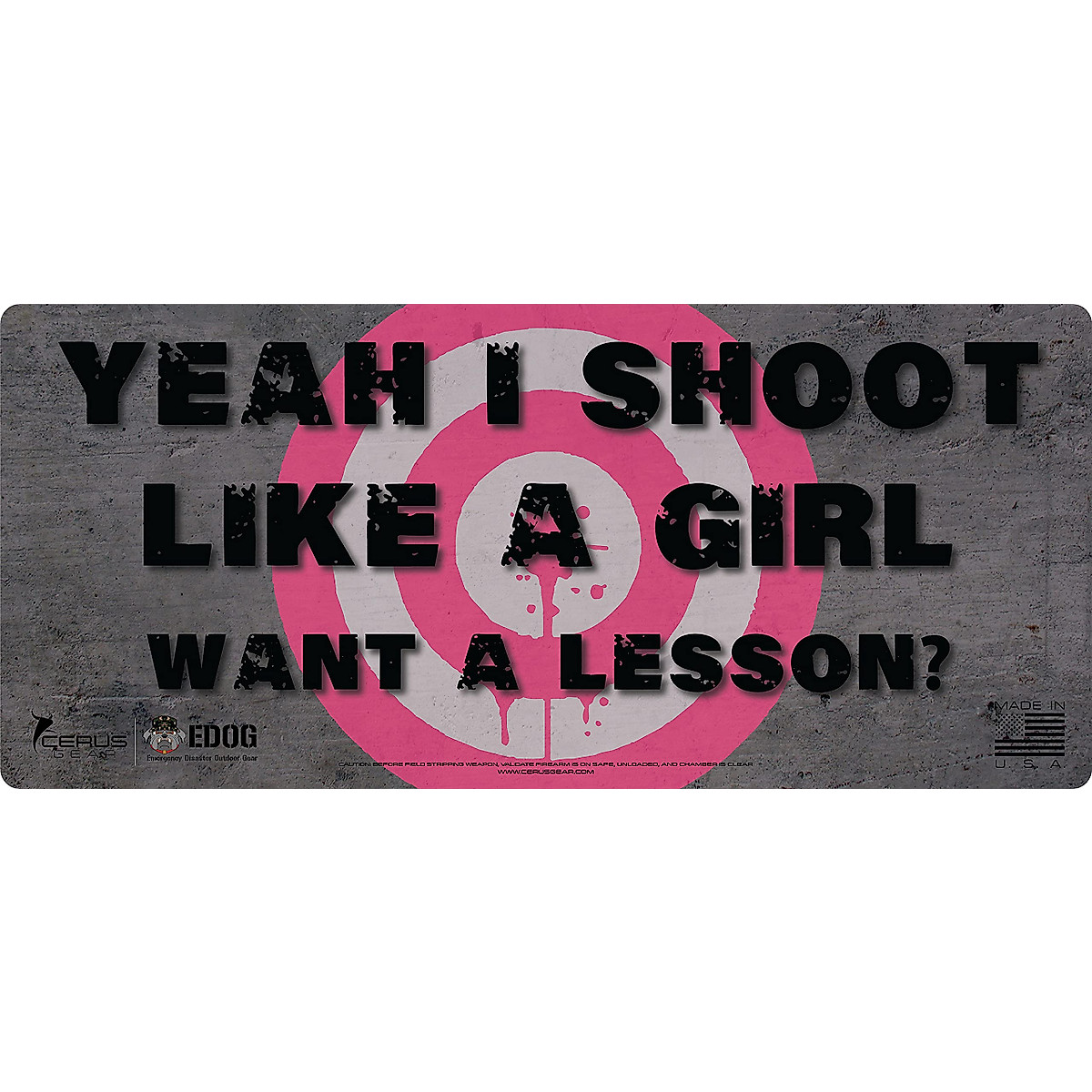 EDOG Ladies Shoot Like a Girl Heavy Duty Pistol Cleaning Extra Large Mat 12x27 Padded Gun-Work Surface Protector Mat Solvent & Oil Resistant