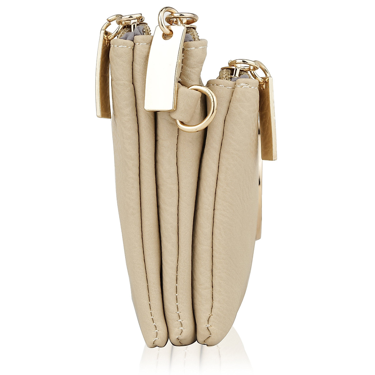 Mia K Collection Crossbody Bags for Women Handbag, PU Leather Crossover, Small Shoulder Side Wallet Gold