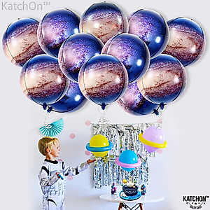 KatchOn, Galaxy Balloons for Galaxy Decorations - 22 Inch, Pack of 12 | Space Balloons for Galaxy Birthday Party Decorations, Space Decorations | Planet Balloons, Two The Moon Birthday Decorations