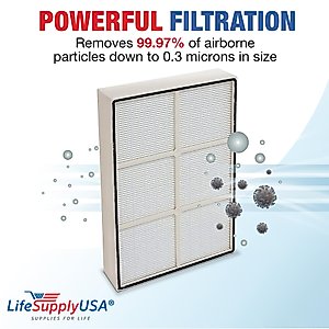 LifeSupplyUSA HEPA Air Filter Replacement Compatible with Kenmore, Whirlpool Models - Easy Install, Effective Particle Filtration, Durable 16x11x2