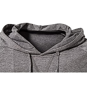 MUSE FATH Mens Lightweight Long Sleeve Active Baseball Hoodie Tee Shirts-Dark Grey-S