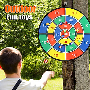 BooTaa 2 Pack 29" Large Dart Board Game Set with 20 Sticky Balls, Indoor/Sport Outdoor Fun Party Play Games, Boys Girls Toys, Birthday Toy Gifts for 3 4 5 6 7 8 9 10 11 12 Year Old Boys Girls Kids