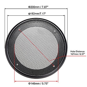 uxcell 2pcs Speaker Grill Mesh Decorative Circle Woofer Guard Protector Cover Audio Accessories 6.5" Mounting Hole Distance