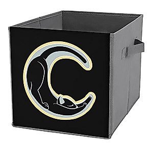 Moon Cat Large Cubes Storage Bins Collapsible Canvas Storage Box Closet Organizers for Shelves