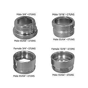 Faucet Extender Adapter Kit, Brass Faucet Aerator Adapter Set, Male Female Sink Faucet Adapters, Rotating Faucet Aerator Extender Adapters