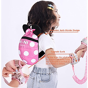 CZSYZCZS Toddlers Leash + Anti Lost Wrist Link Child Kids Safety Harness Kids Walking Wristband Assistant Strap Belt (pink)