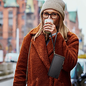 XcaseBar for iPhone 12/12 Pro 6.1" Wallet case with Zipper Credit Card Holder【RFID Blocking】, Flip Folio Book PU Leather Phone case Shockproof Cover Women Men for Apple 12 case Black