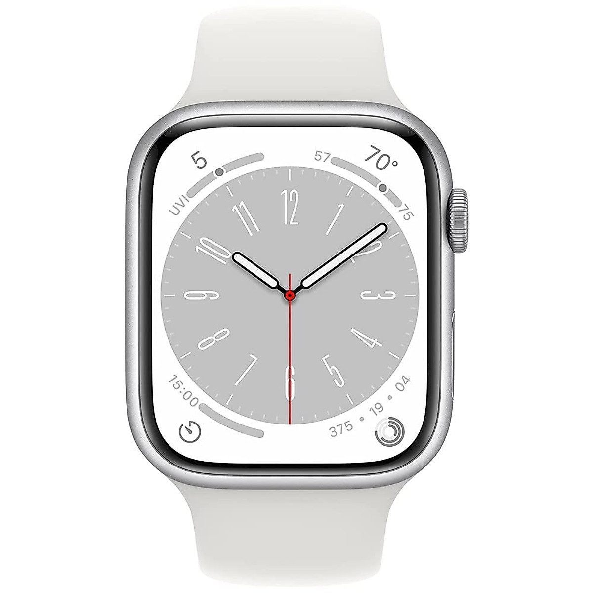 Apple Watch Series 8 (41MM, GPS) - Silver Aluminum Case with White Sport Band (Renewed Premium)
